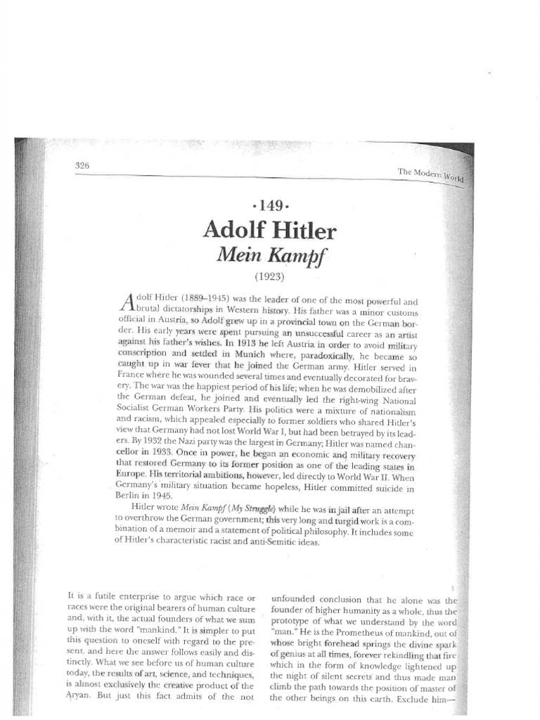 Adolph Hitler Mein Kampf | PDF