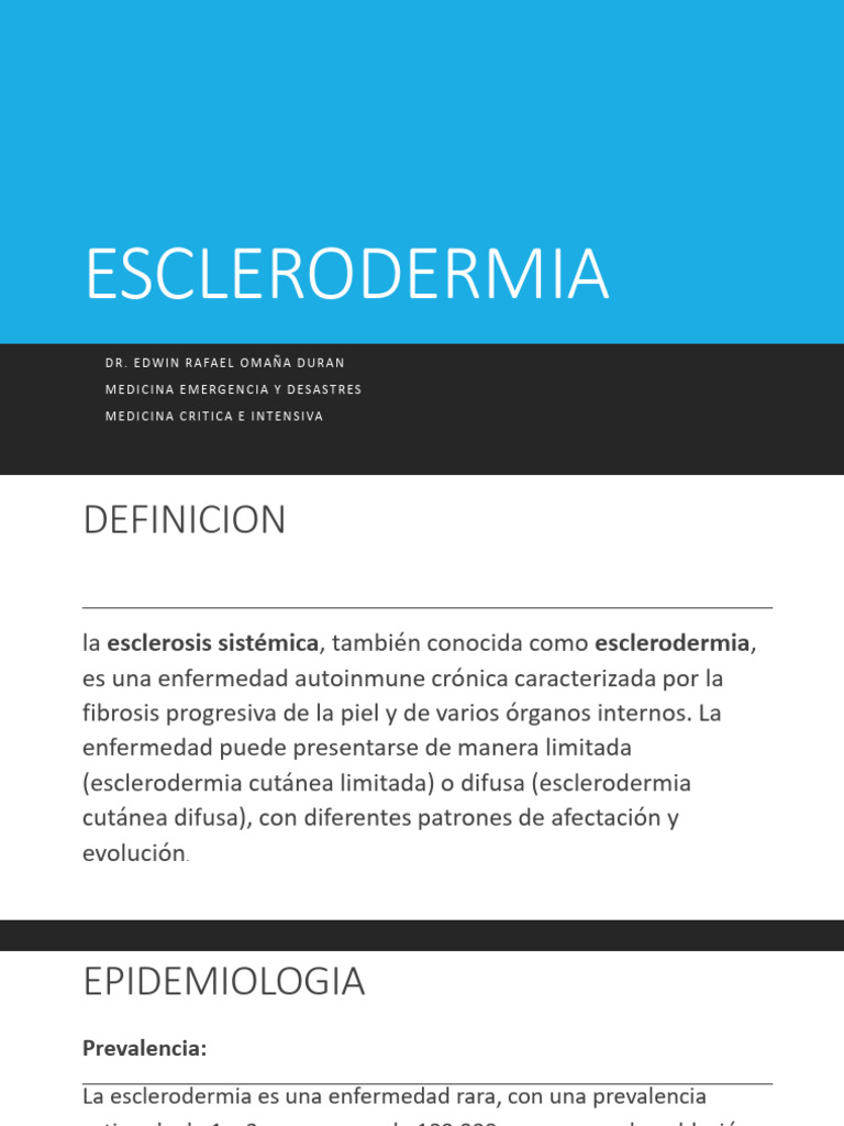 Esclerodermia | PDF | Medicina | Medicina CLINICA