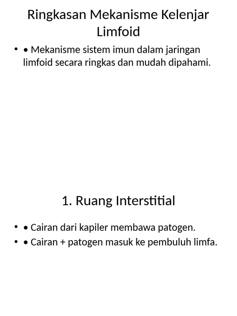 Ringkasan Mekanisme Kelenjar Limfoid | PDF