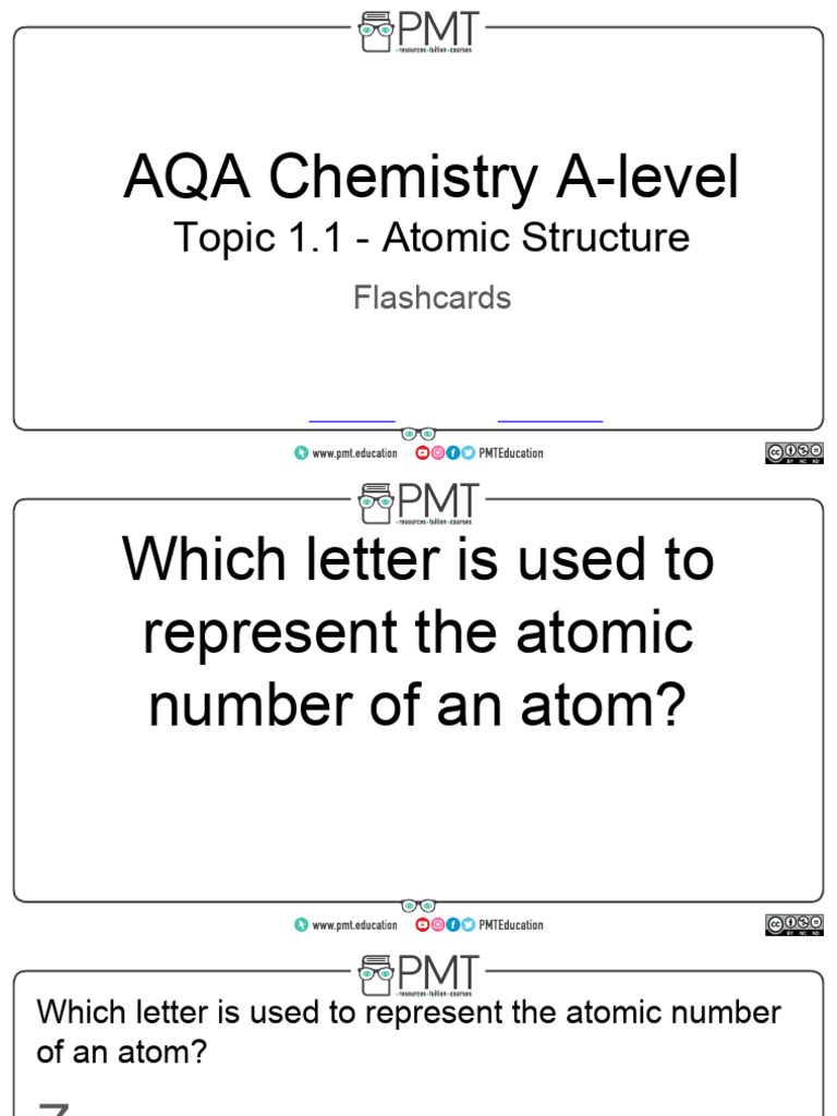AQA A-Level Chemistry: Atomic Structure Flashcards | PDF | Time Of ...