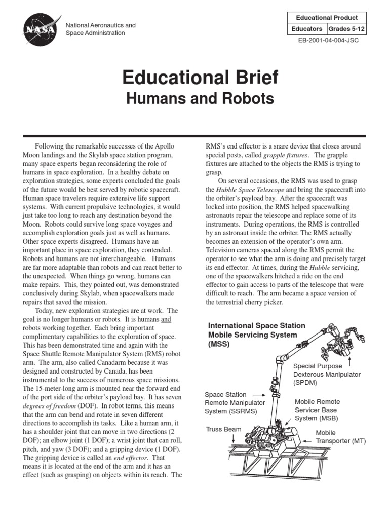 Educational Brief: Humans and Robots | PDF
