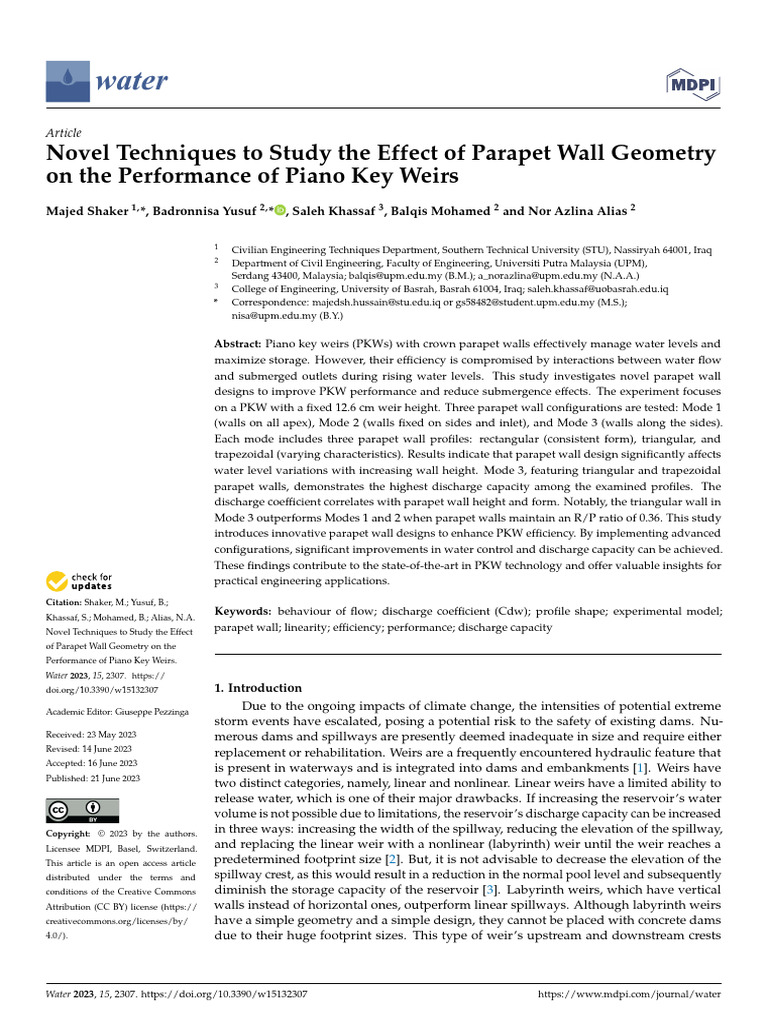 Parapet Wall Geometry Effects on PKW Performance | PDF | Spillway | Dam