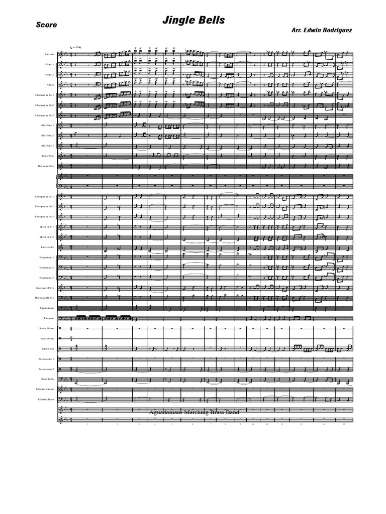 Jingle Bells Score and Parts | PDF | Brass Instruments | Aerophones