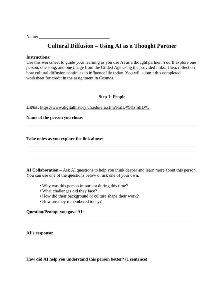 Cultural Diffusion - Using AI As A Thought Partner | PDF | Cognitive ...