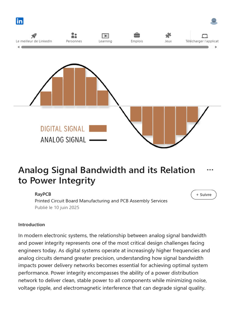 Analog Signal Bandwidth and Its Relation to Power Integrity | PDF ...