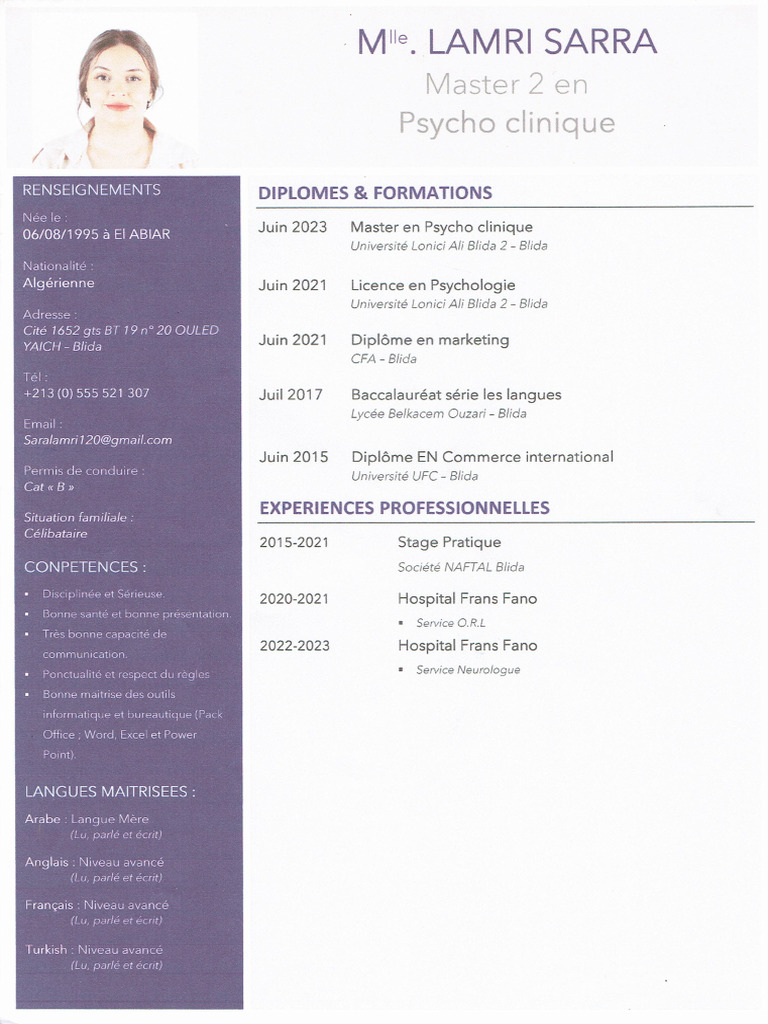 Sara CV | PDF