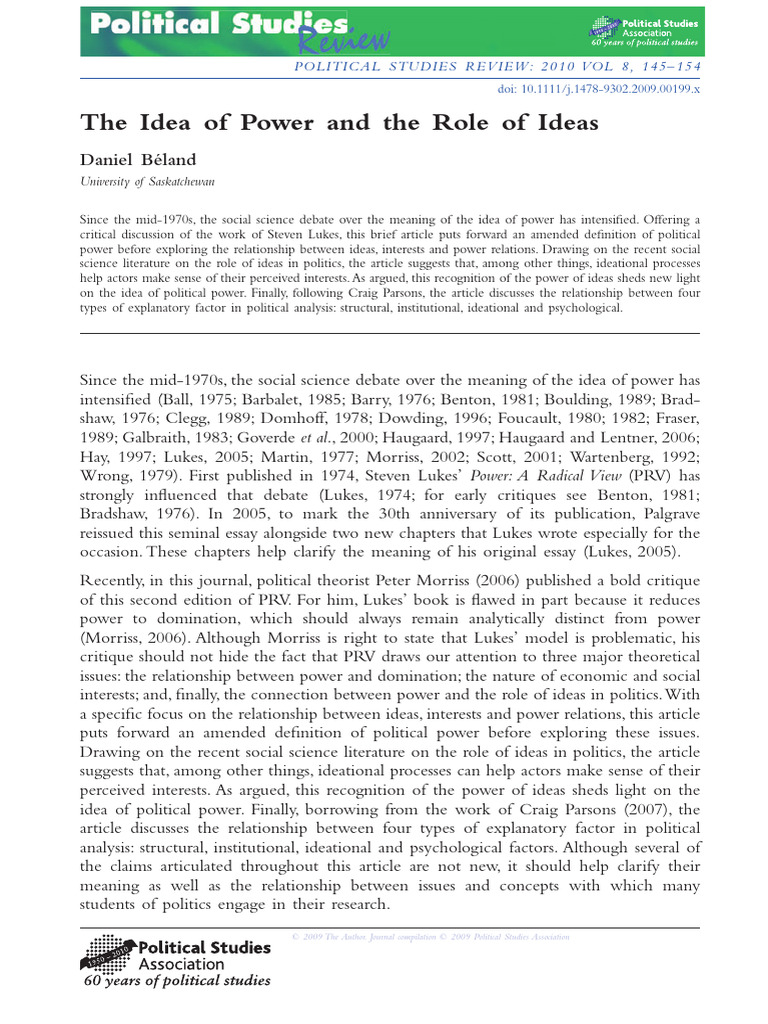 Redefining Political Power and Ideas | PDF | Causality | Sociology
