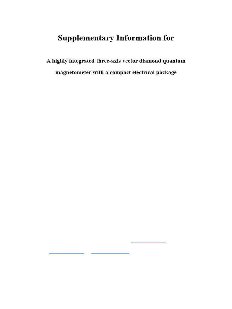 Three-Axis Vector Diamond Quantum Magnetometer | PDF