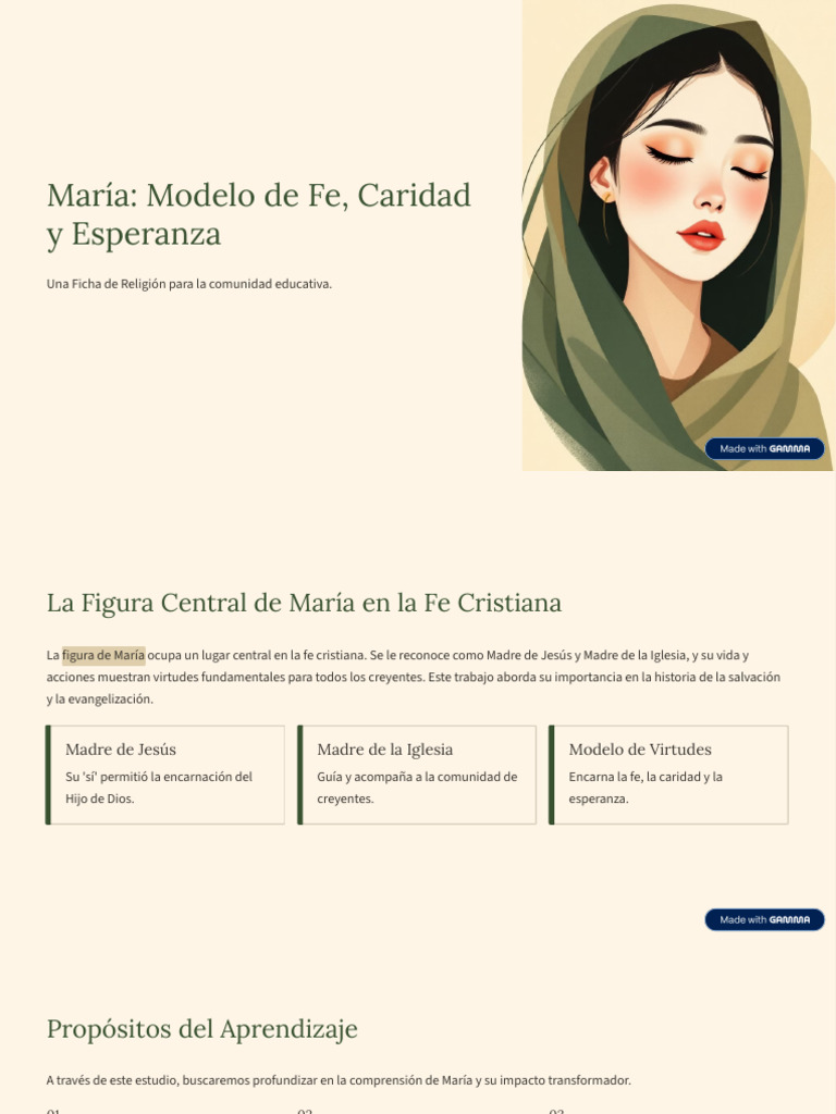 Maria Modelo de Fe Caridad y Esperanza | PDF