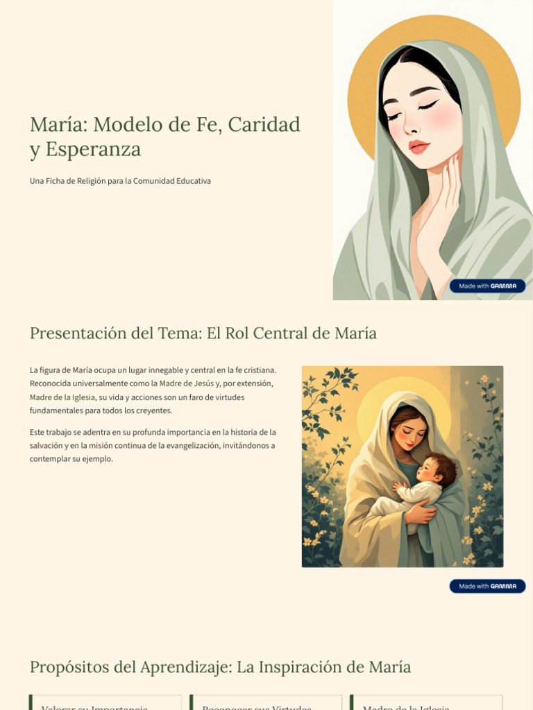 Maria Modelo de Fe Caridad y Esperanza | PDF