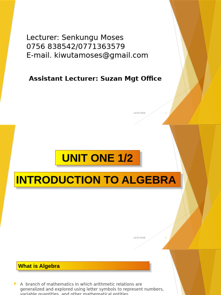Introduction to Algebra Concepts | PDF