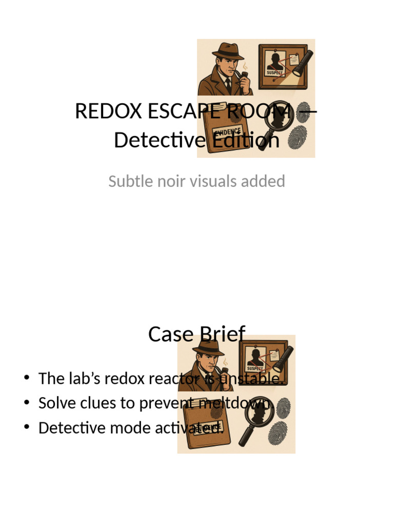 Redox Reactor Escape Room Puzzle | PDF