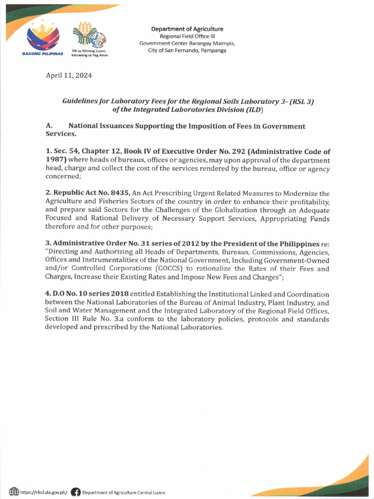 Guidelines For Laboratory Fees | PDF