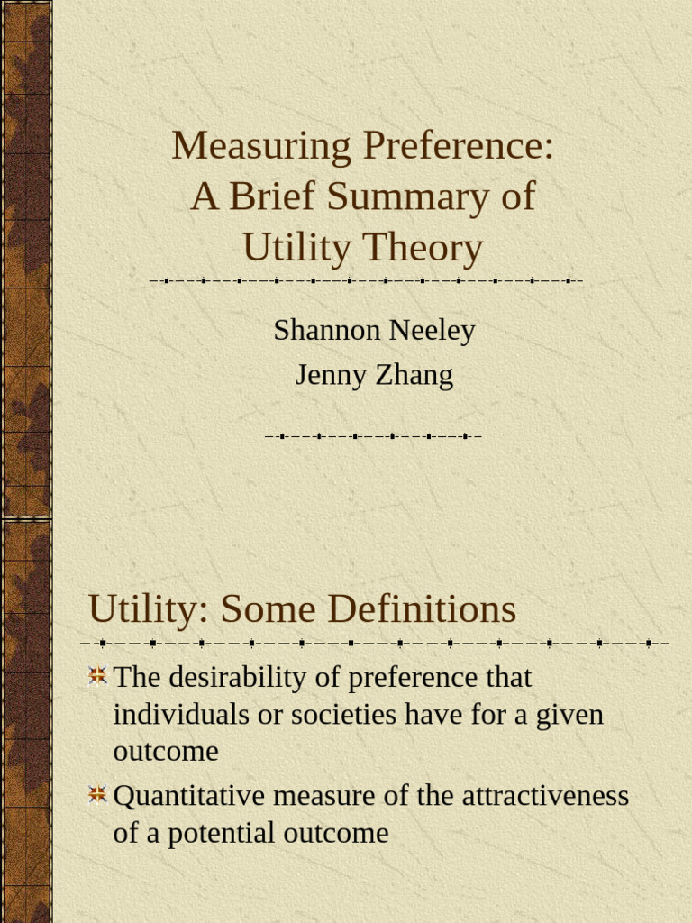 Utility Theorynew | PDF | Utility | Scientific Theories