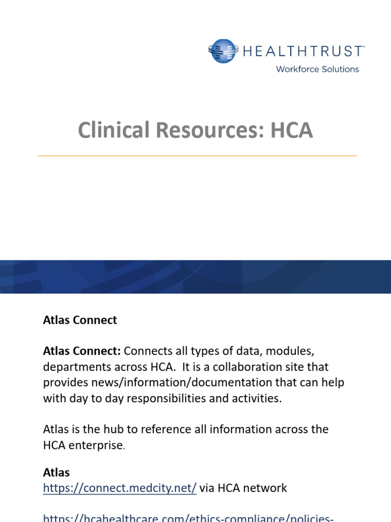 HCA Clinical Resources | PDF