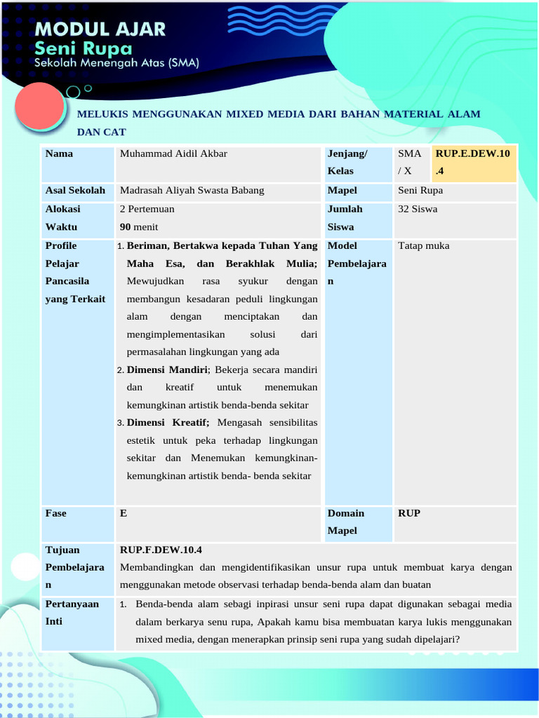 Melukis Mixed Media dengan Bahan Alam | PDF