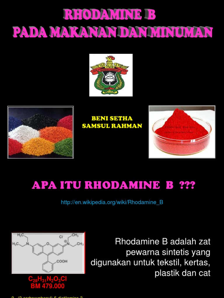 Rhodamin B | PDF | Memasak, Makanan, & Anggur | Kesehatan Holistik