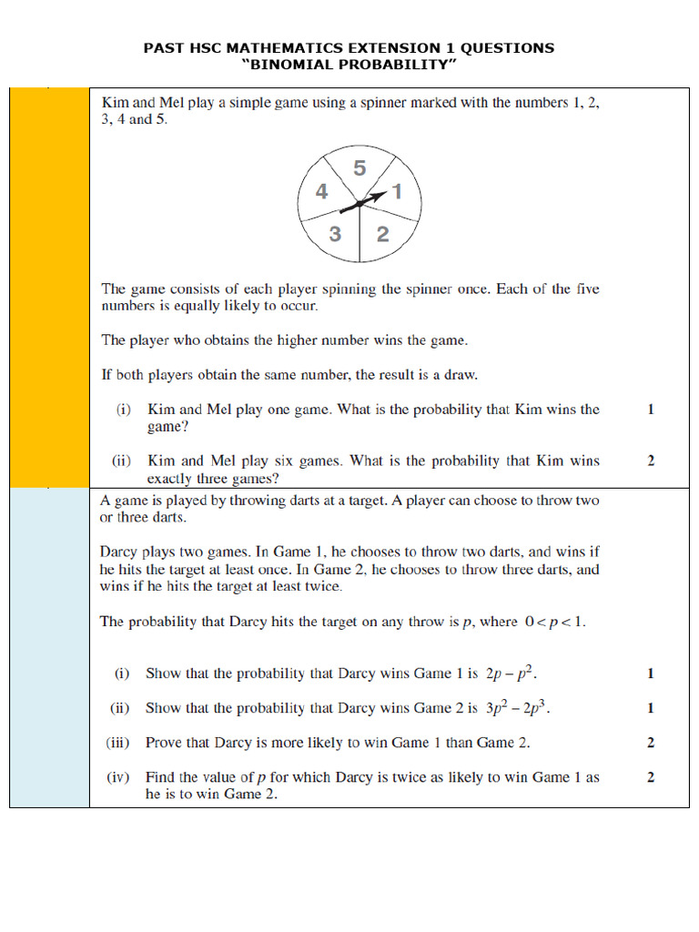 Past Questions 11 - Binomial Probability | PDF