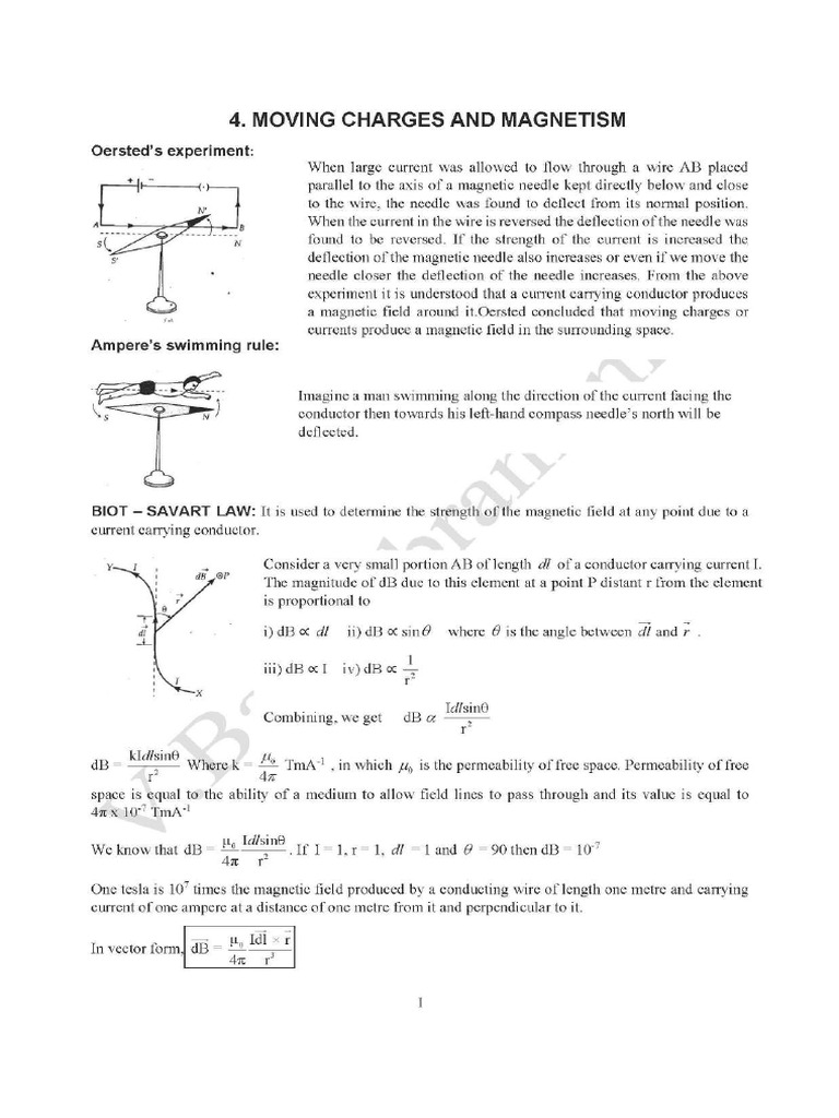 Moving Charges and Magnetism | PDF