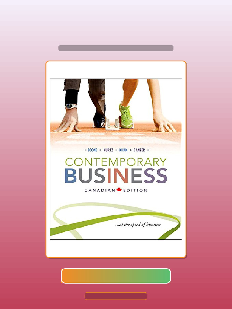 Contemporary Business 1st Canadian Edition by Louis E Boone eBook and ...