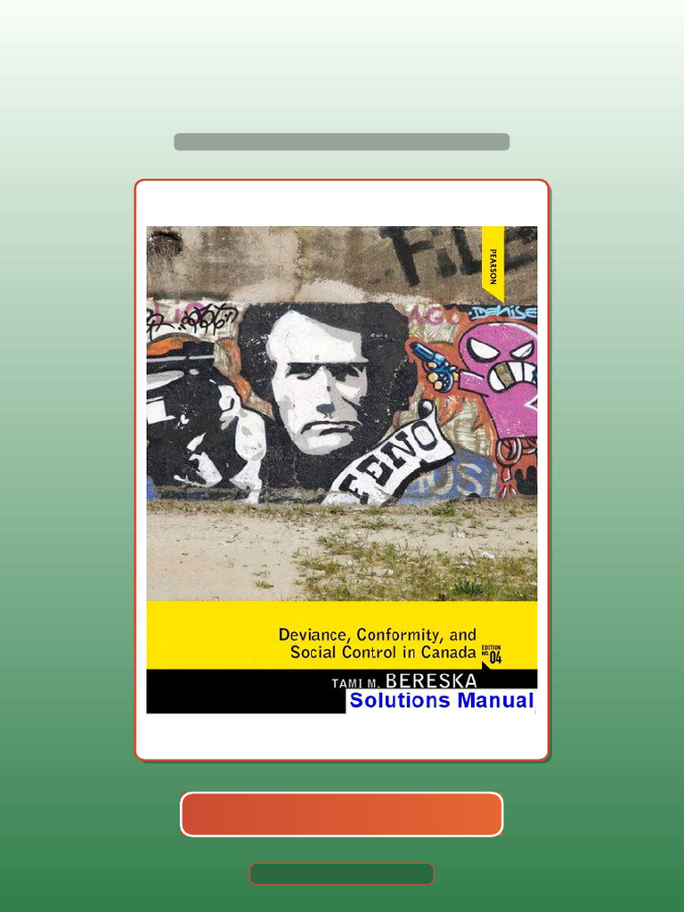 Deviance Conformity and Social Control in Canada Canadian 4th Edition ...