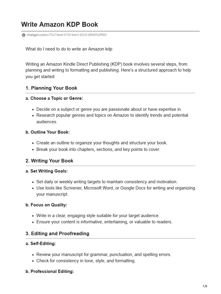 Write Amazon KDP Book | PDF | Self Publishing | Books