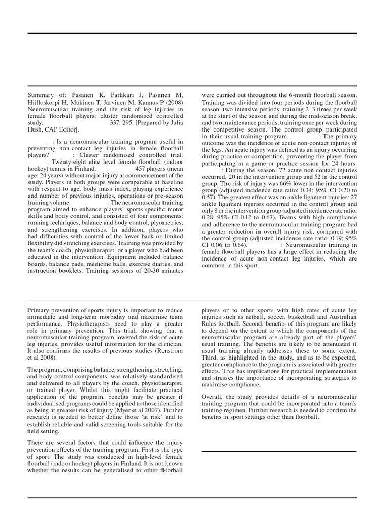 Bennel Et Al | PDF | Physical Therapy | Medical Specialties