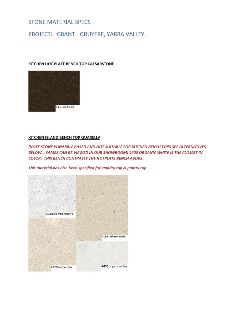 Stone Material Spec. Pascal Grant | PDF