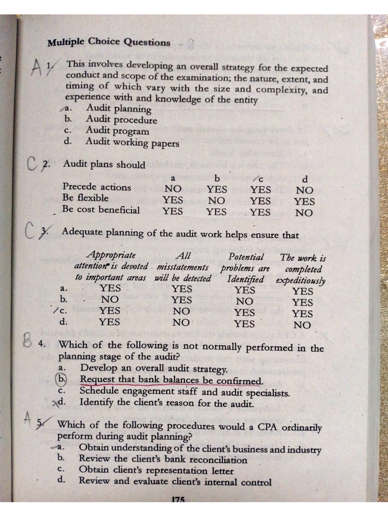 Audit Planning CH5 | PDF