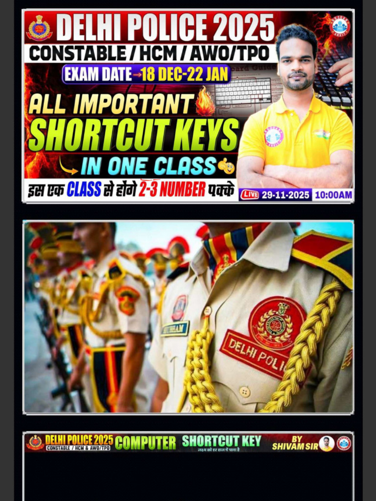 Shortcut Keys Board PDF by Shivam Sir | PDF