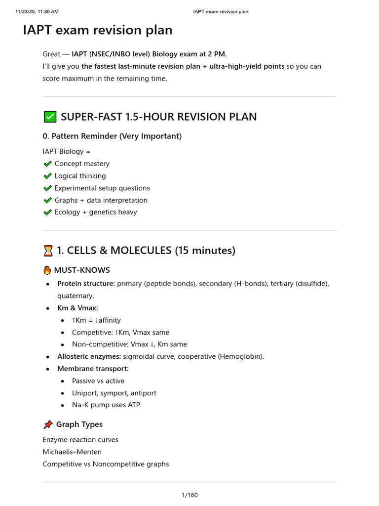 IAPT Exam Revision Plan | PDF | Fungus | Bacteria