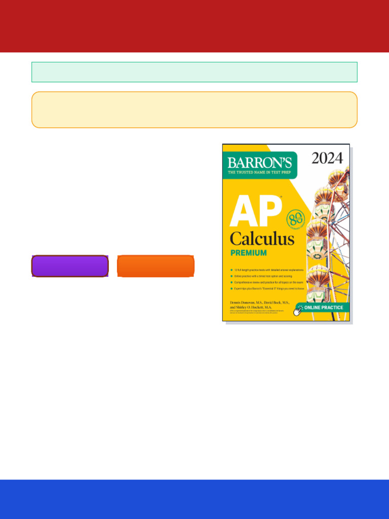 AP Calculus Premium, 2024: 12 Practice Tests + Comprehensive Review ...