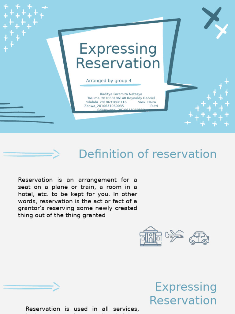 2E Group 4 Expressing Reservation | PDF | Languages | Foreign Language ...