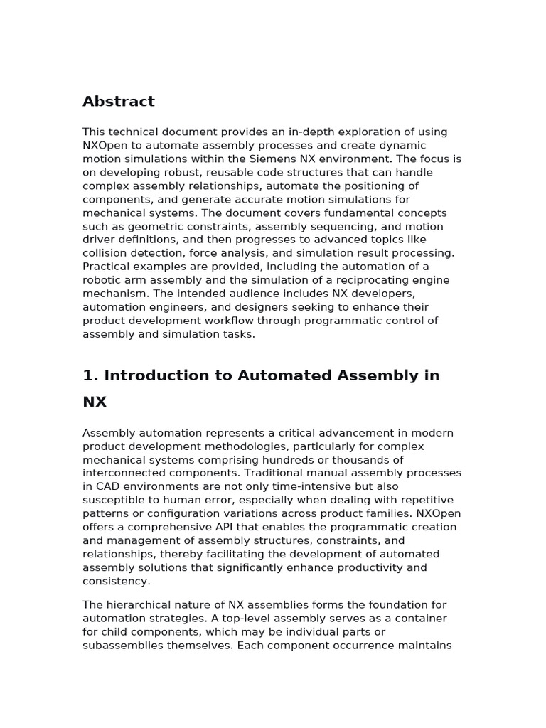 Automating Assembly and Motion in NX | PDF | Simulation | Automation