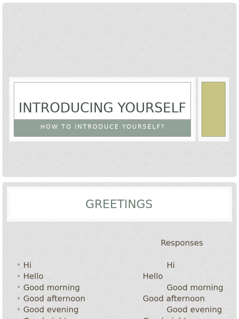 How to Introduce Yourself in English | PDF | Languages | Foreign ...