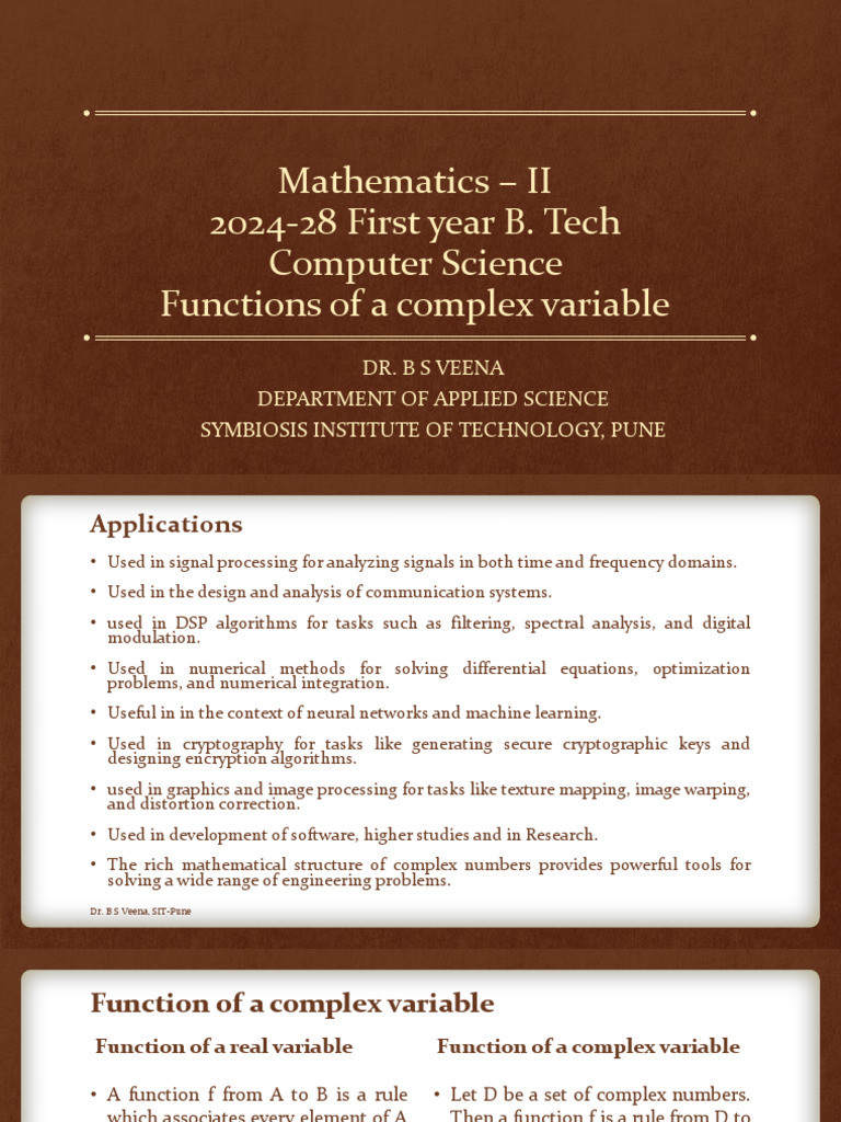 Complex Variables and Their Applications | PDF | Function (Mathematics ...