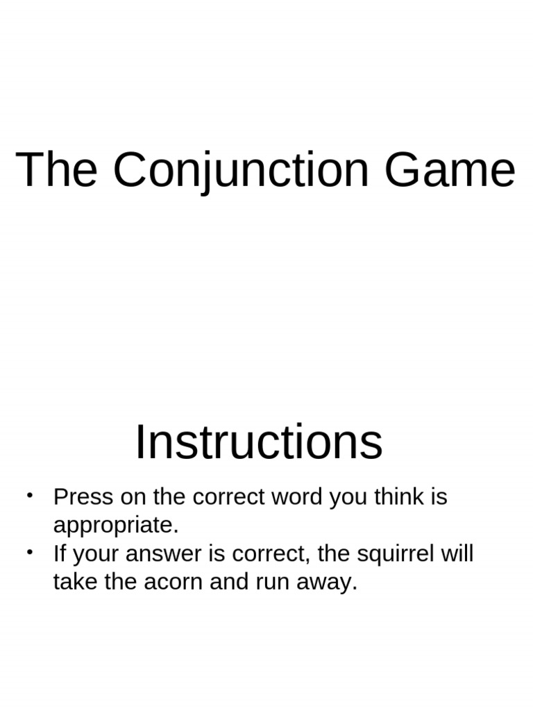 The Conjunction Game Instructions | PDF