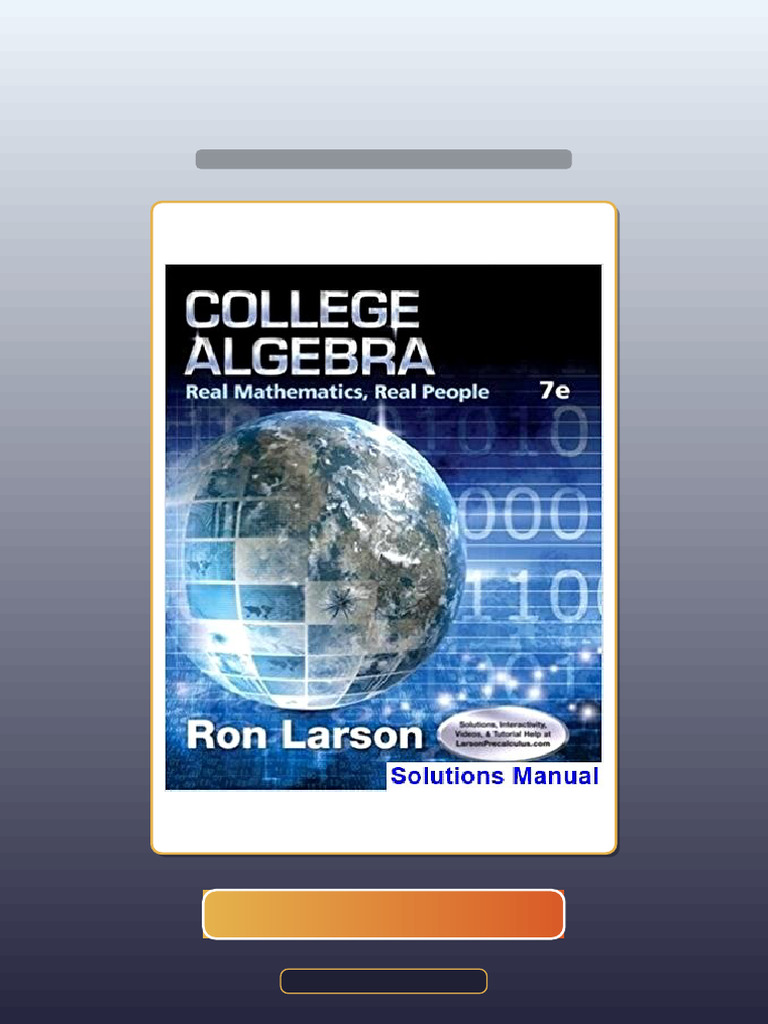 College Algebra Real Mathematics Real People 7th Edition Larson eBook ...