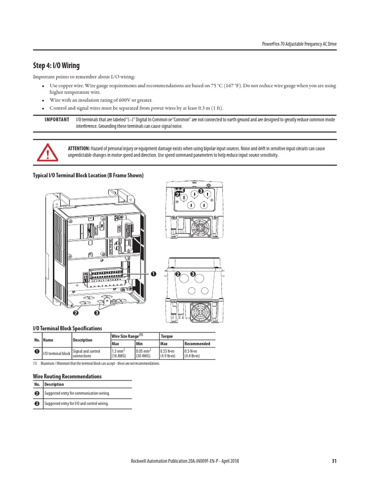 PowerFlex 70 I/O Wiring Guide | PDF | Electrical Impedance | Relay