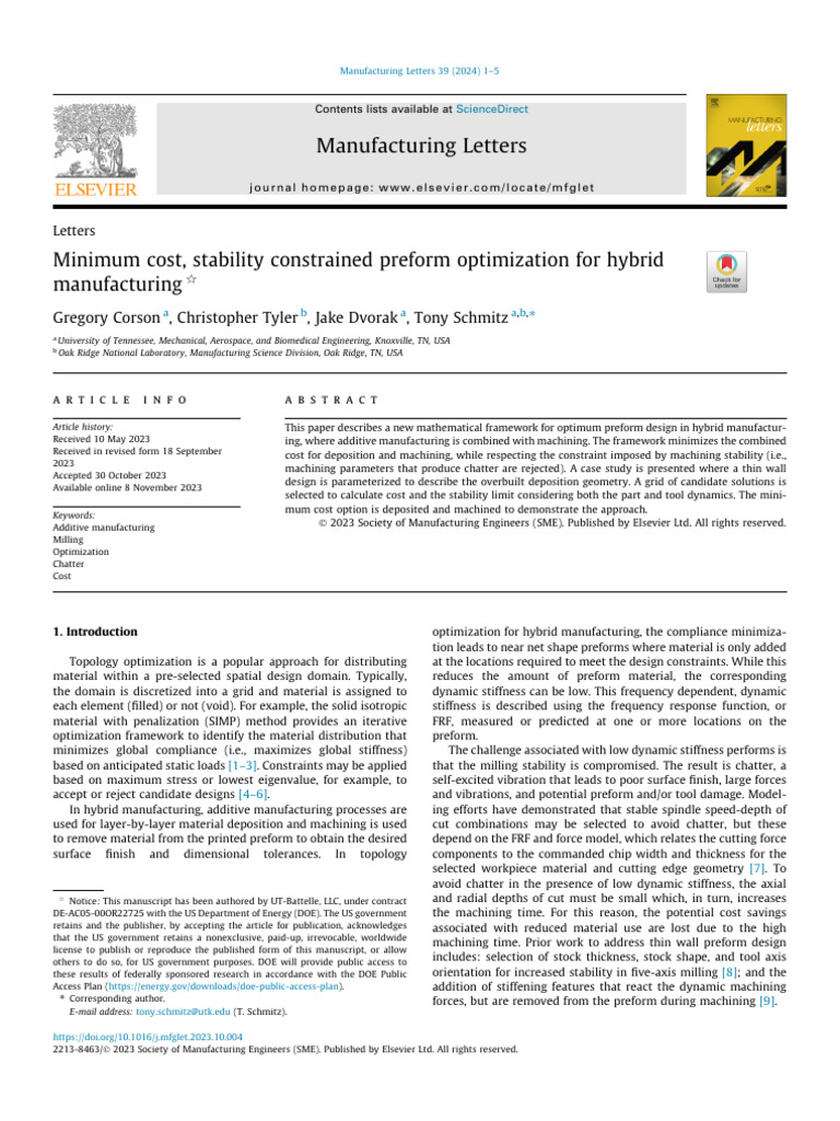 Tony Shmitz-Chatter Paper | PDF | Secondary Sector Of The Economy ...