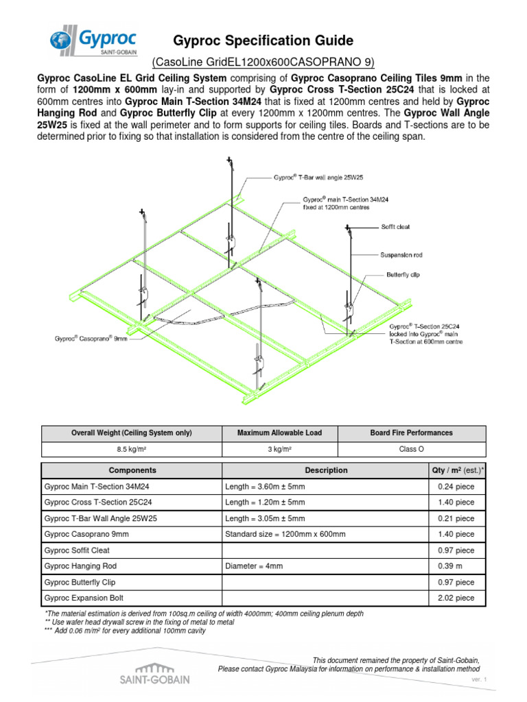 Gyproc CasoLine Ceiling System Guide | PDF | Drywall | Building Engineering