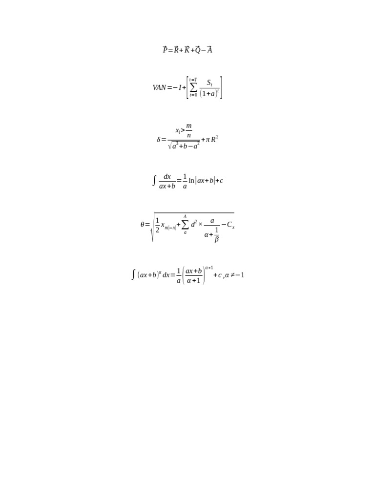 Mathematical Formulas and Integrals Guide | PDF