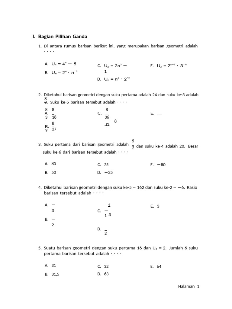 Barisan Dan Deret Geometri | PDF