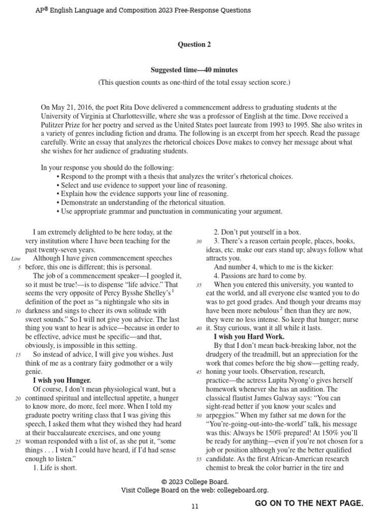 Rita Dove AP Lang Rhetorical Analysis | PDF | Rhetoric