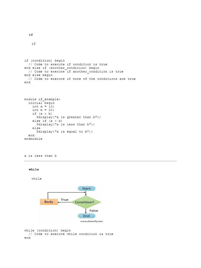 SystemVerilog Control Statements | PDF