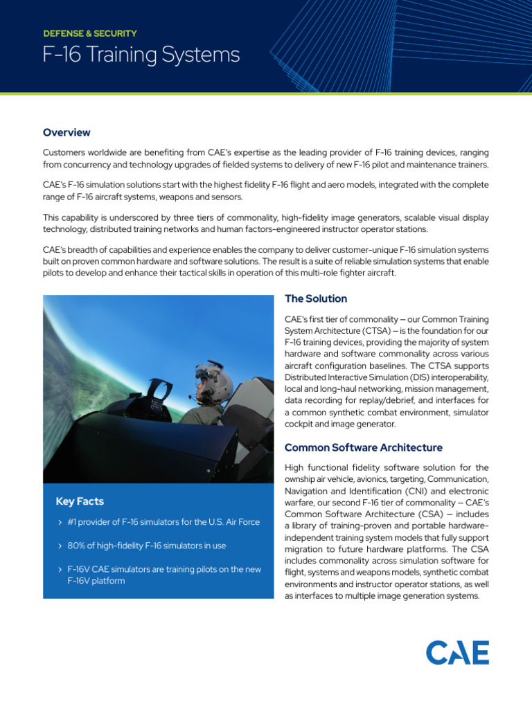 F-16 Simulator Training Solutions Overview | PDF | Simulation | General ...