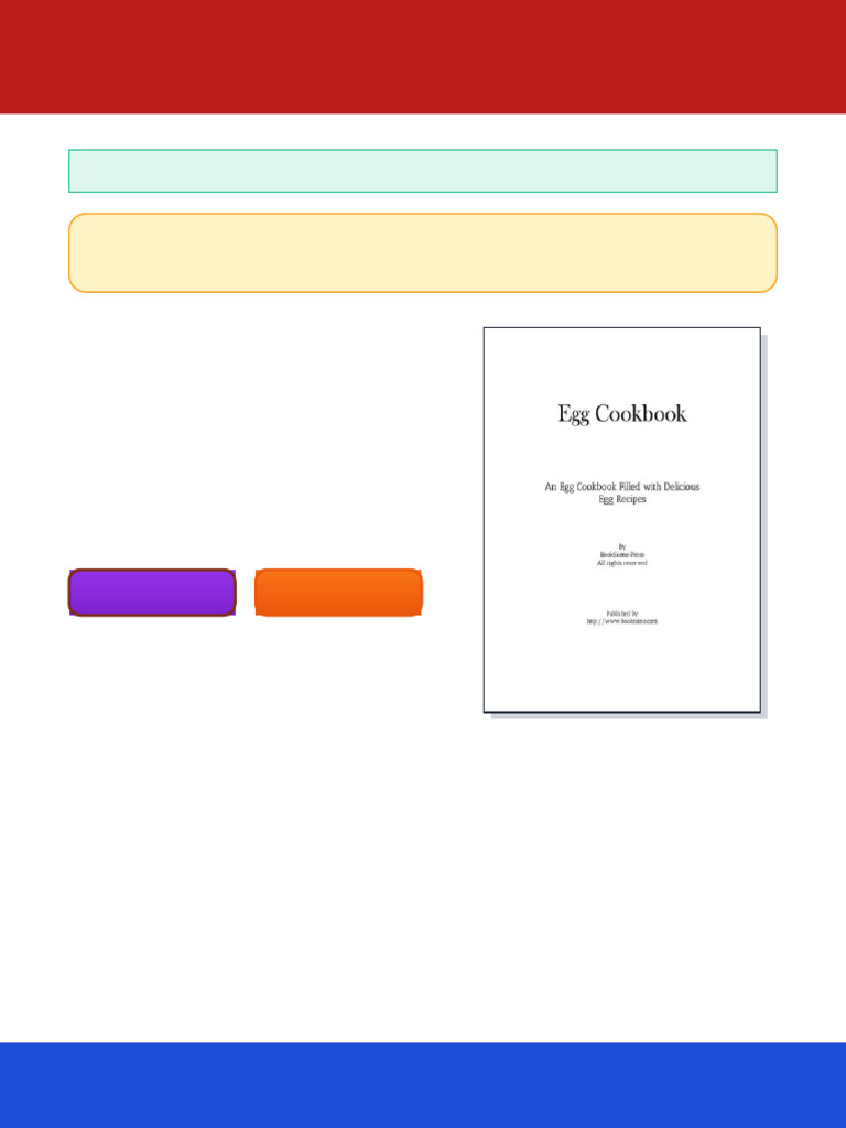 Egg Cookbook: An Egg Cookbook Filled With Delicious Breakfast Recipes ...