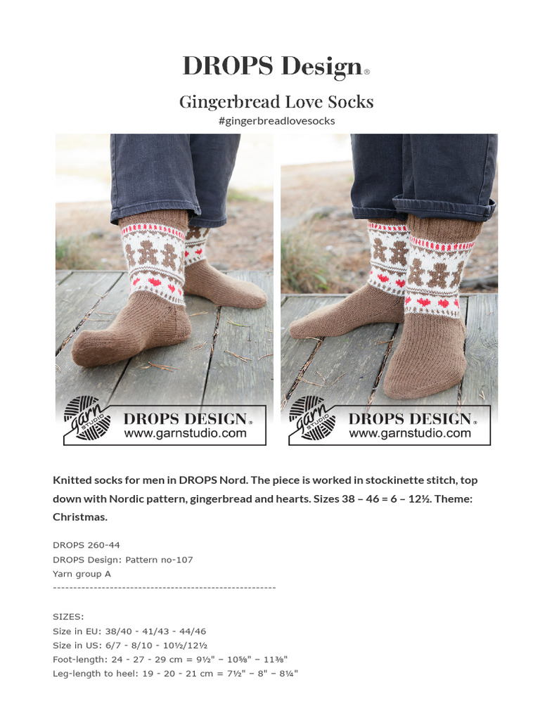 Gingerbread Love Socks | PDF | Knitting | Knitting Needle