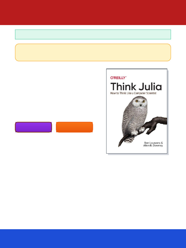 Think Julia How to Think Like a Computer Scientist 1st Edition Allen ...