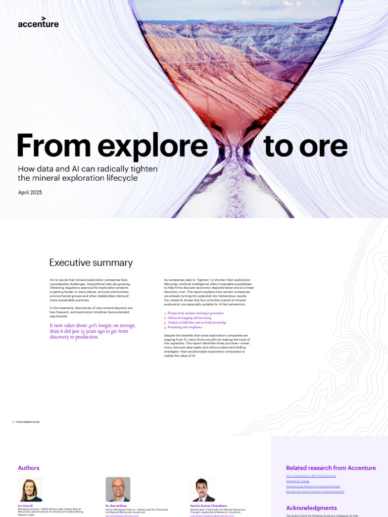 Accenture From Explore To Ore | PDF | Mining | Artificial Intelligence